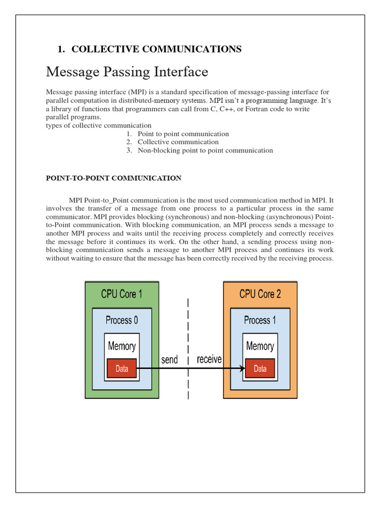 Message Passing Interface 1 Collective Communications Pdf Message Passing Interface Compiler