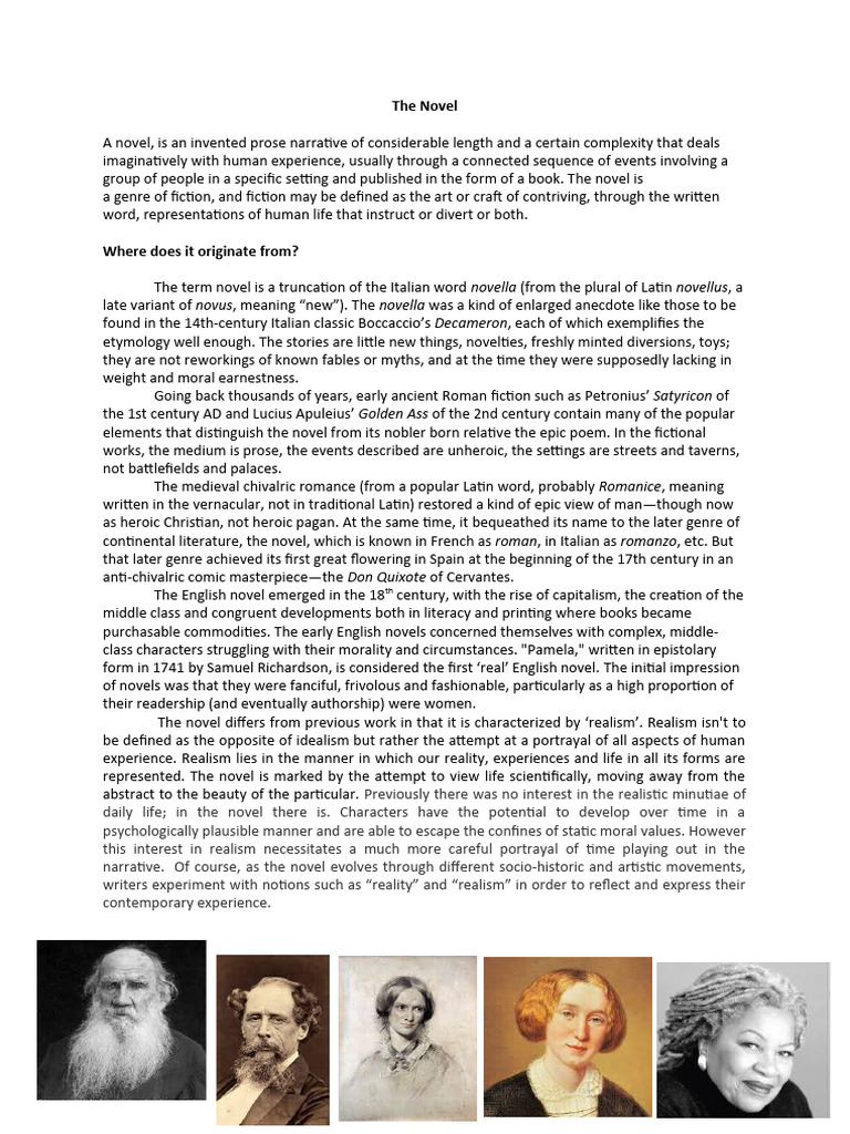 Understanding the Novel's Origins and Evolution | PDF | Novels | Novella