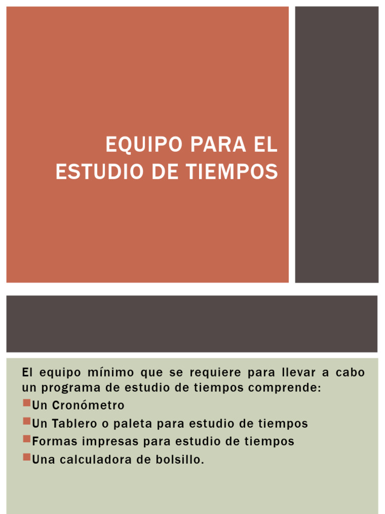U5 Estudio De Tiempos Con Cronómetro 2 Pdf Medición Reloj