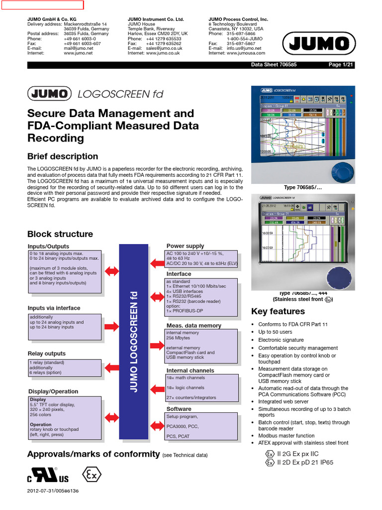 JUMO Logosccreen | PDF | Power Supply | Electrical Resistance And Conductance