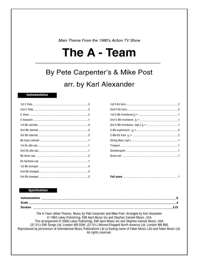 The A-Team | PDF | Trombone | Saxophone