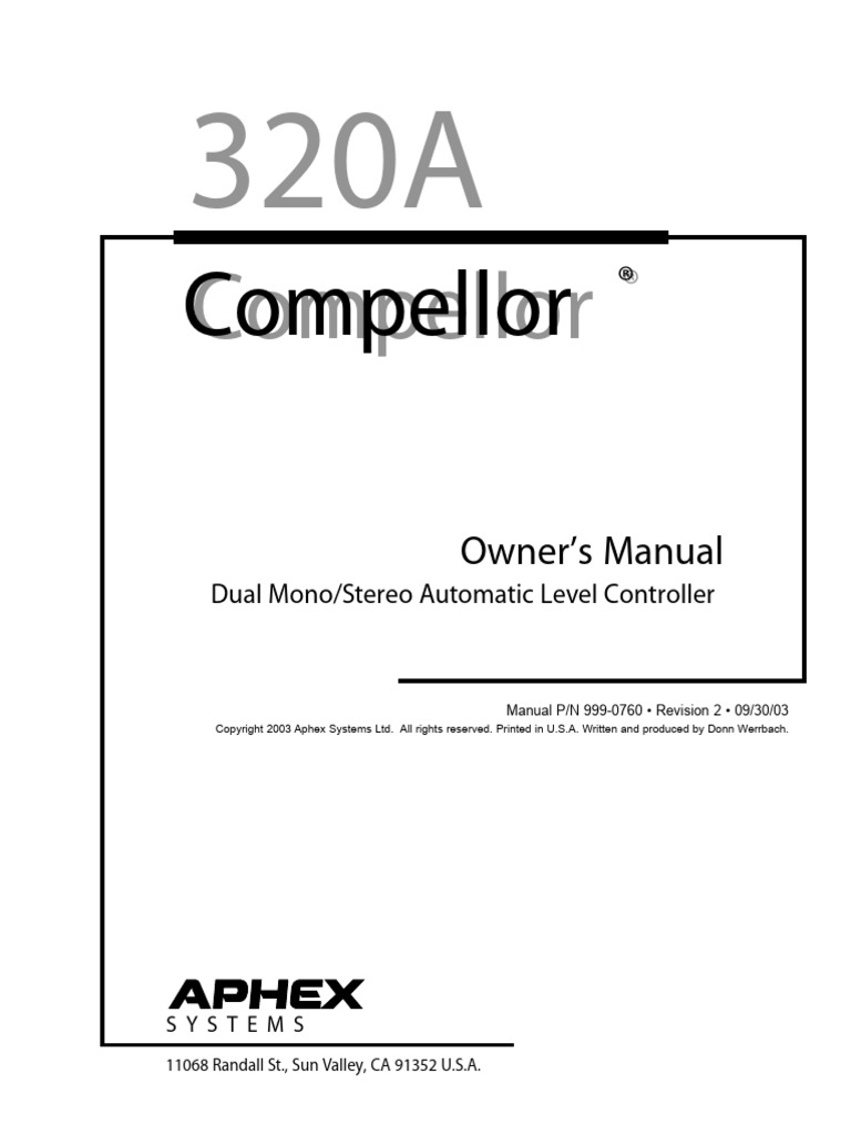 Aphex 320a Manual | PDF | Computer Engineering | Electricity