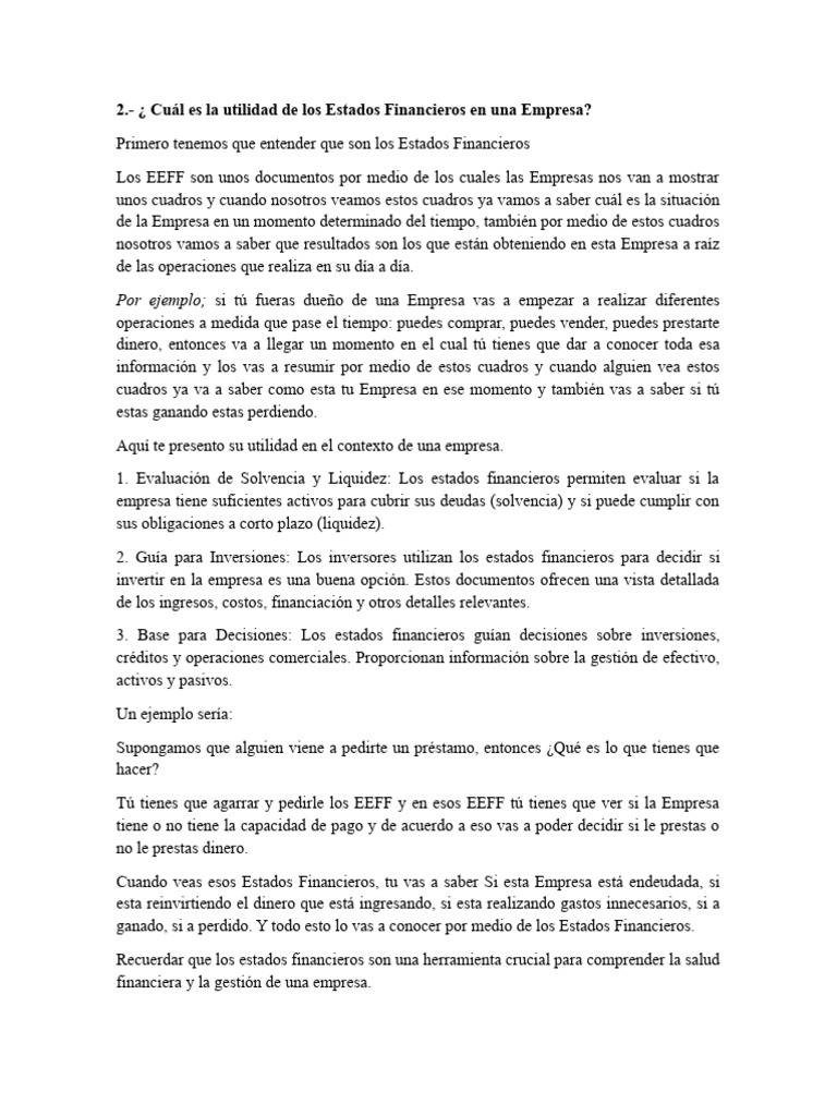 2 Eeff | PDF | Business | Estado financiero