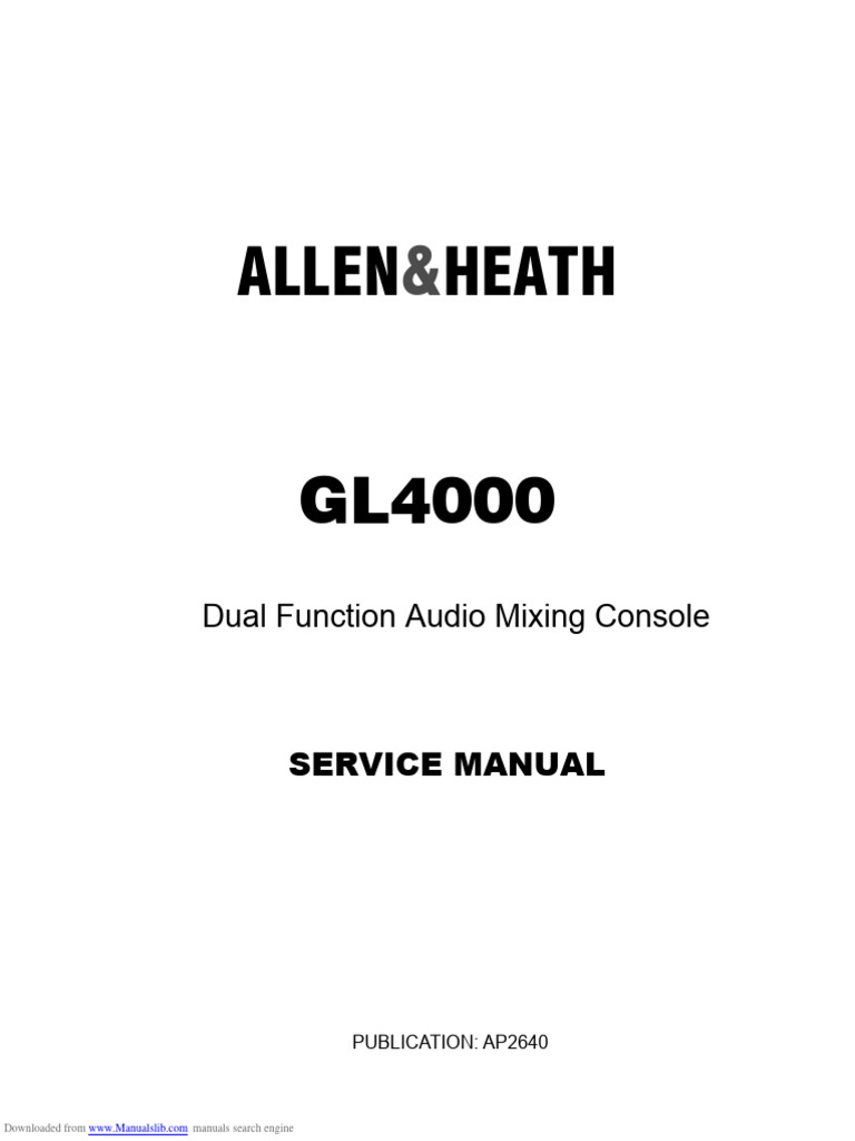 Allen & Heath Gl4000 Service Manual Gl4000 | PDF | Electrical Connector ...