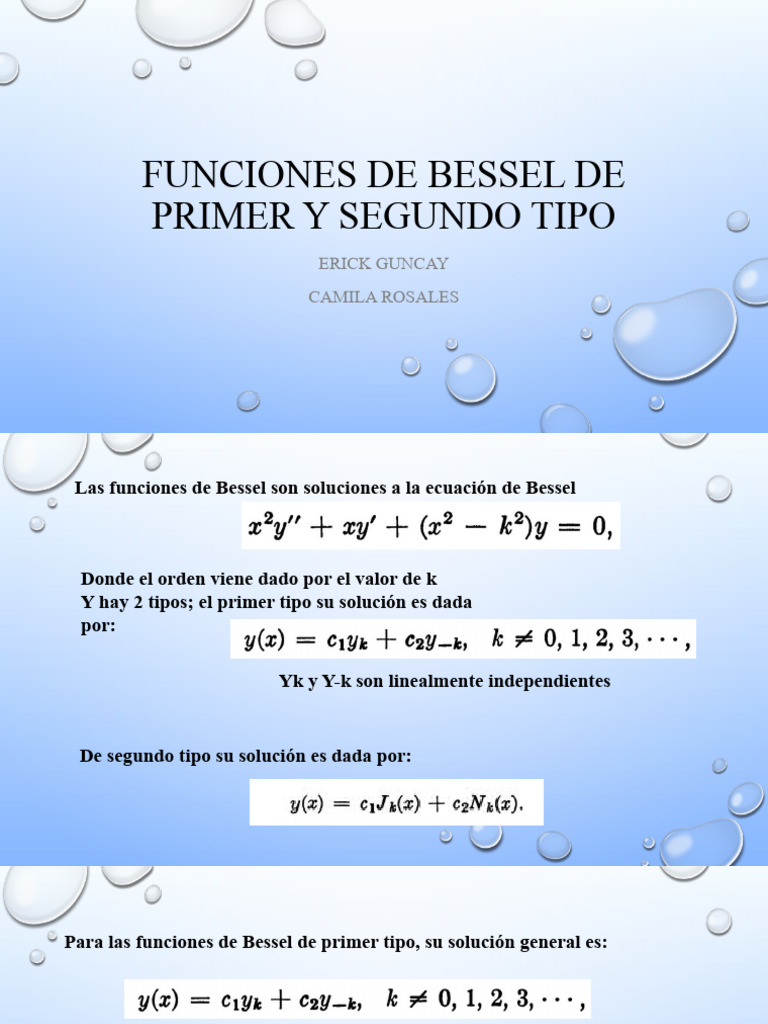 Funciones de Bessel: Tipos y Soluciones | PDF