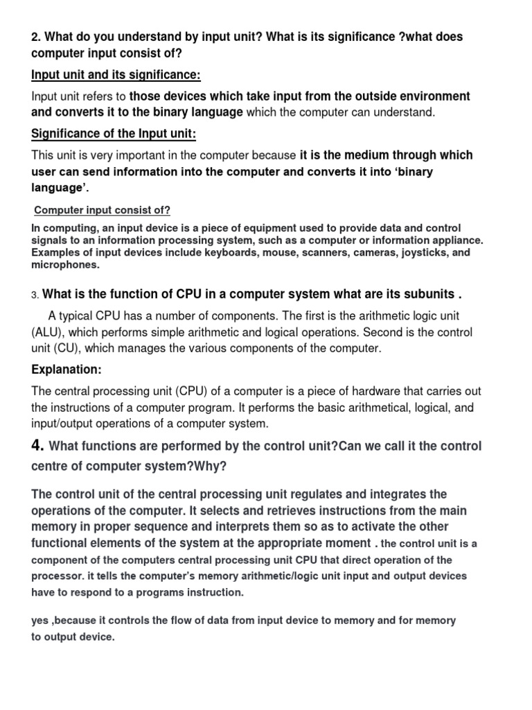 CH-1 Assignment | Download Free PDF | Computer Data Storage | Input/Output