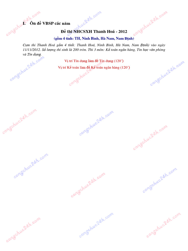 VBSP Thanh Hoa - de Thi - Bai Giai | PDF