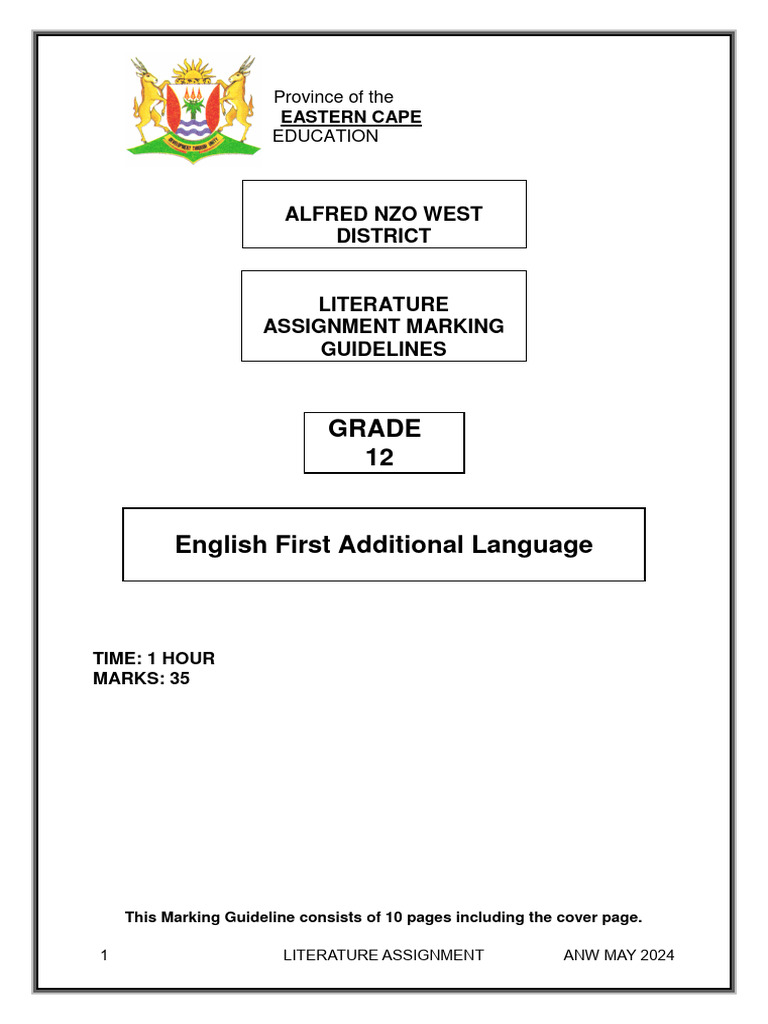 Literature Assignment 2024 MARKING GUIDE | Download Free PDF | Macbeth