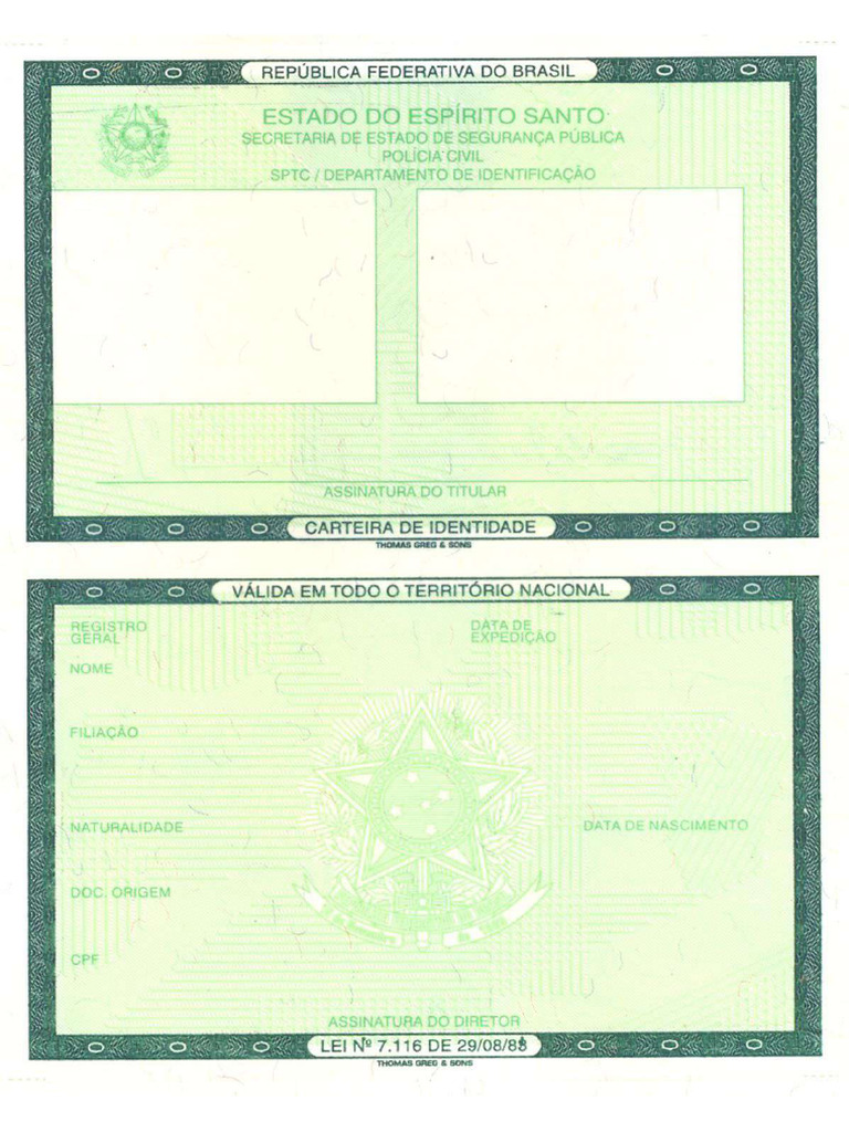 Modelo Da Nova Carteira de Identidade Brasileira | PDF