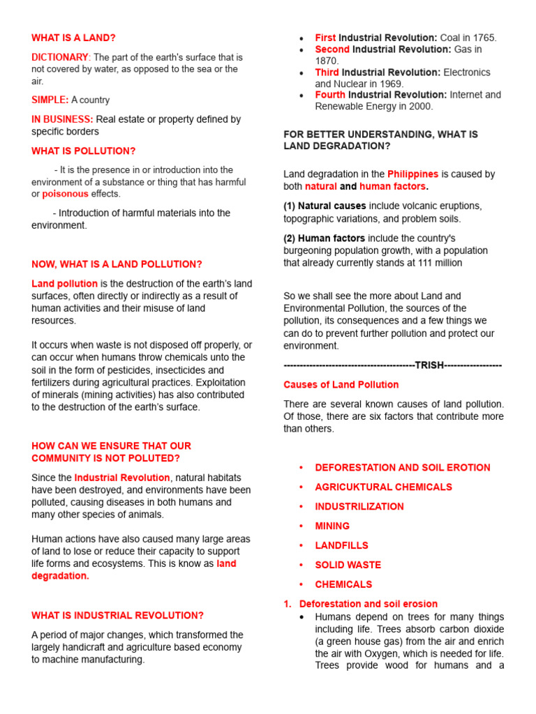 Understanding Land Pollution Causes | PDF | Soil | Agriculture