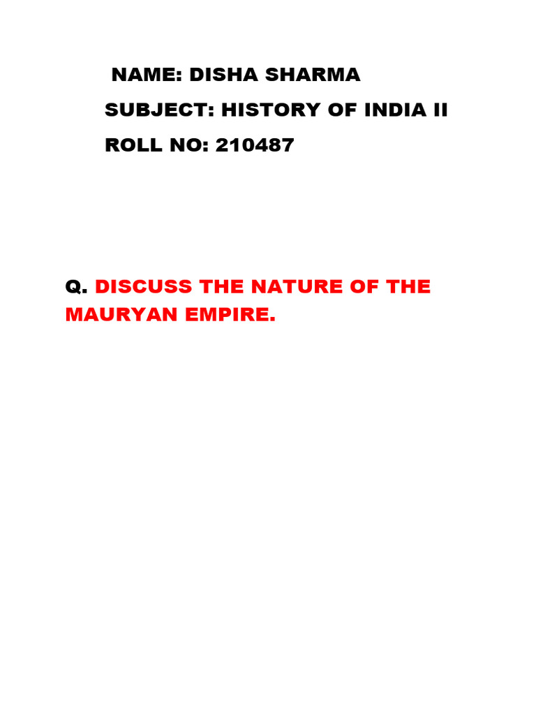 Hoi Assignment | PDF | Ashoka