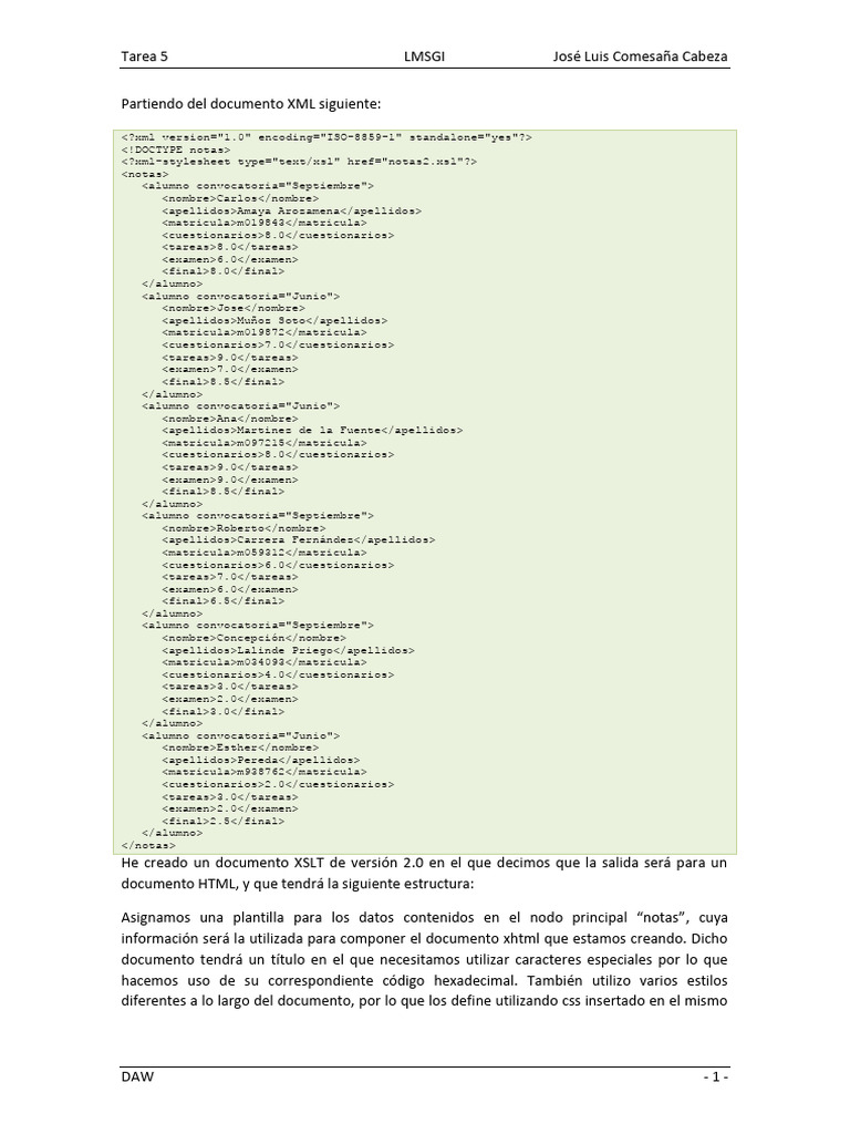Ejercicio Resuelto XSLT | PDF | Xml | Consorcio Mundial de la red