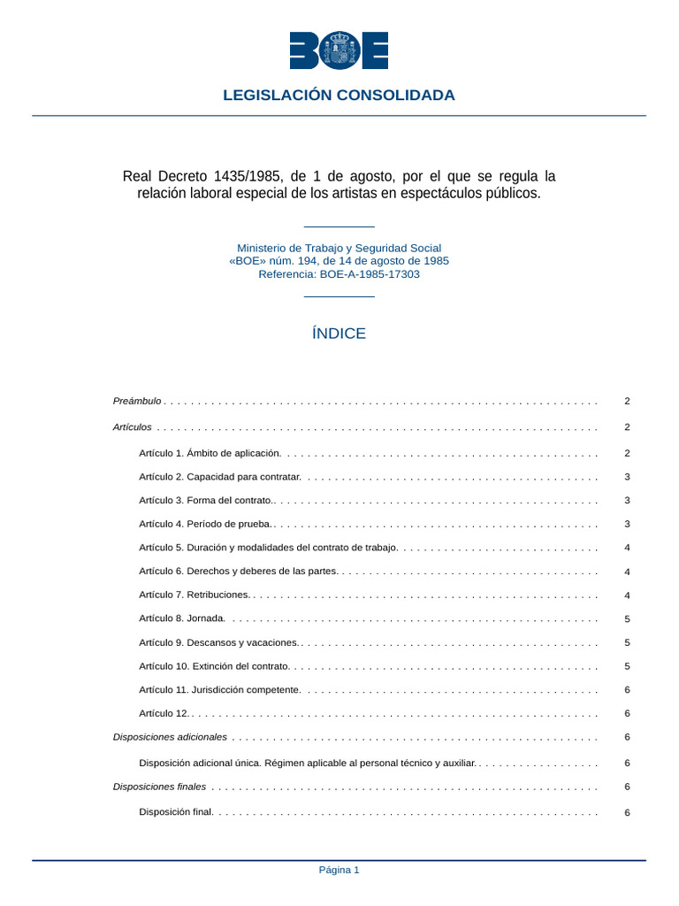 BOE a 1985 17303 Consolidado | PDF | Derecho laboral | Salario