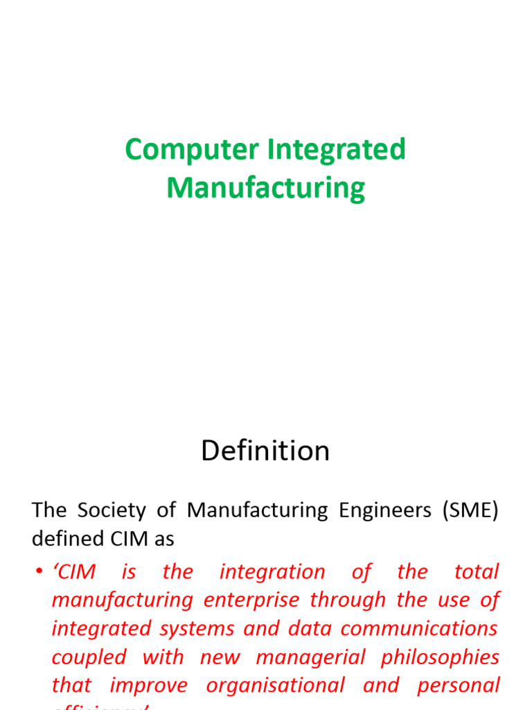 Computer Integrated Manufacturing | PDF | Software Development Process ...