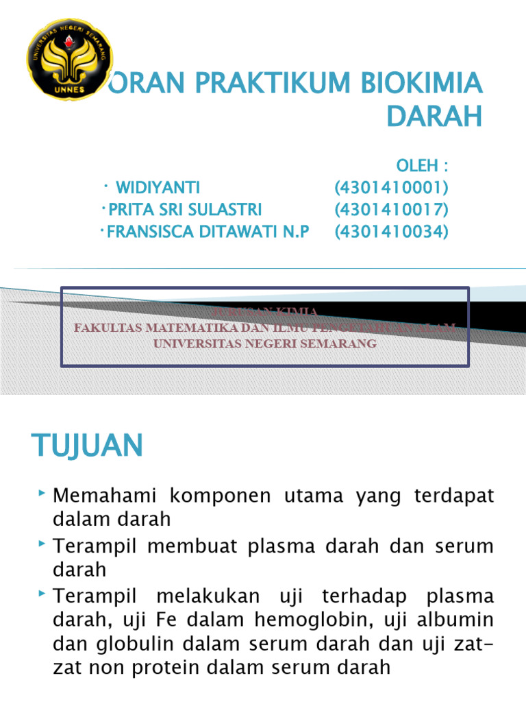 Laporan Praktikum Biokimia Darah | PDF | Sains & Matematika Laporan Praktikum Biokimia Darah | PDF | Sains & Matematika