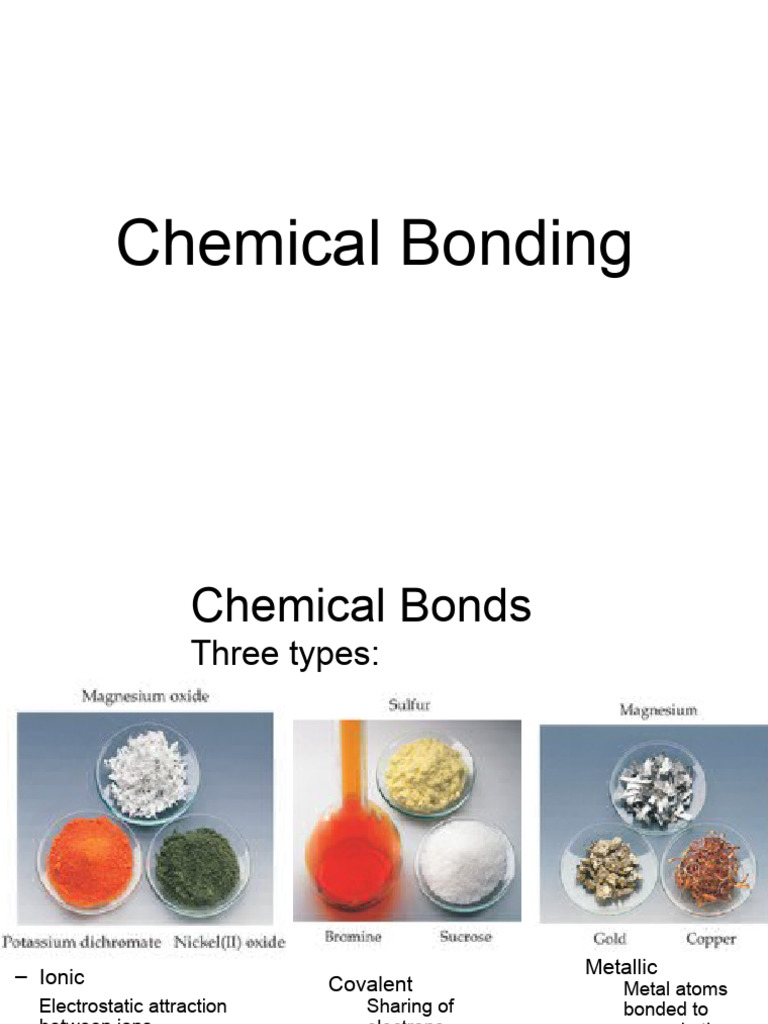 Understanding Chemical Bonding Types | PDF | Ionic Bonding | Chemical Bond