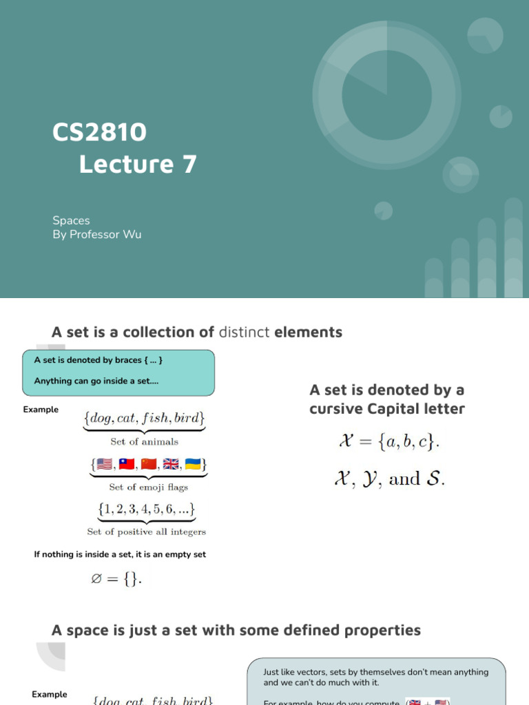 CS2810 - Lecture 7 | PDF | Basis (Linear Algebra) | Matrix Theory