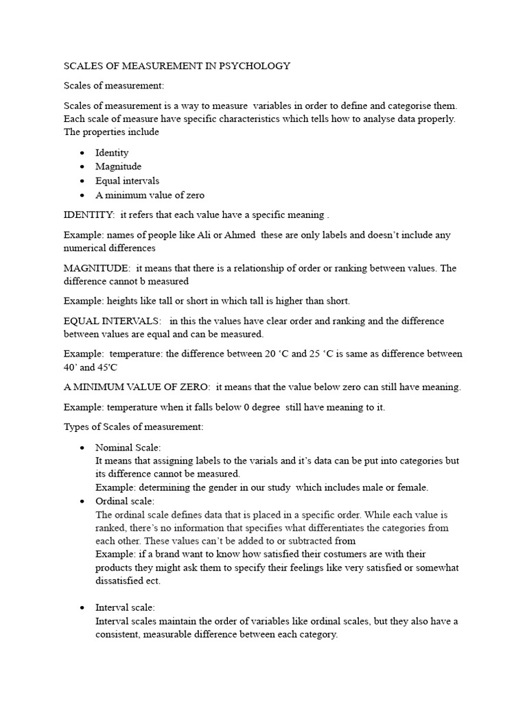 Document | PDF | Level Of Measurement | Measurement