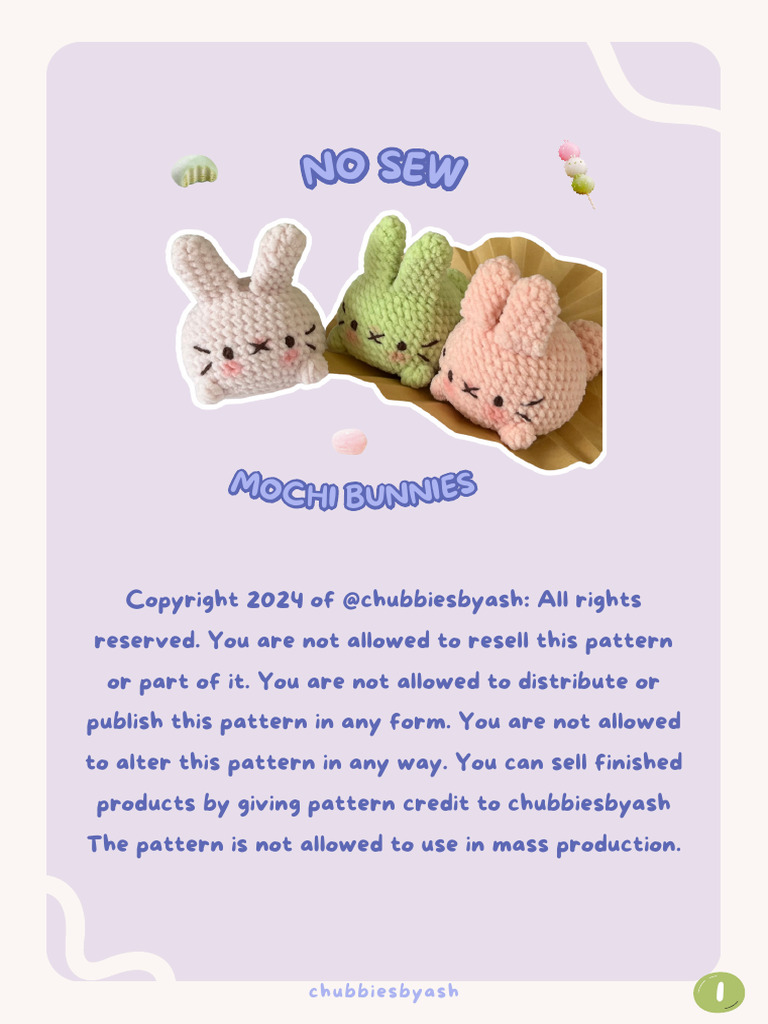 Mochi Bunnies - Crochet Pattern | PDF