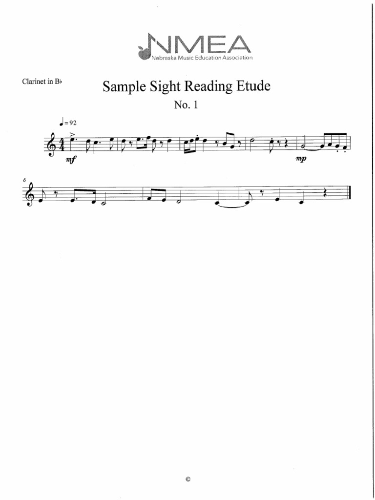Clarinet Sight Reading Examples | PDF