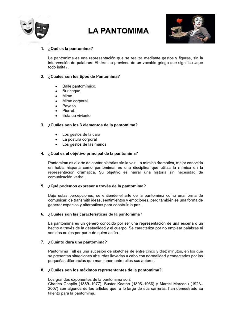 Introducción a la Pantomima | PDF