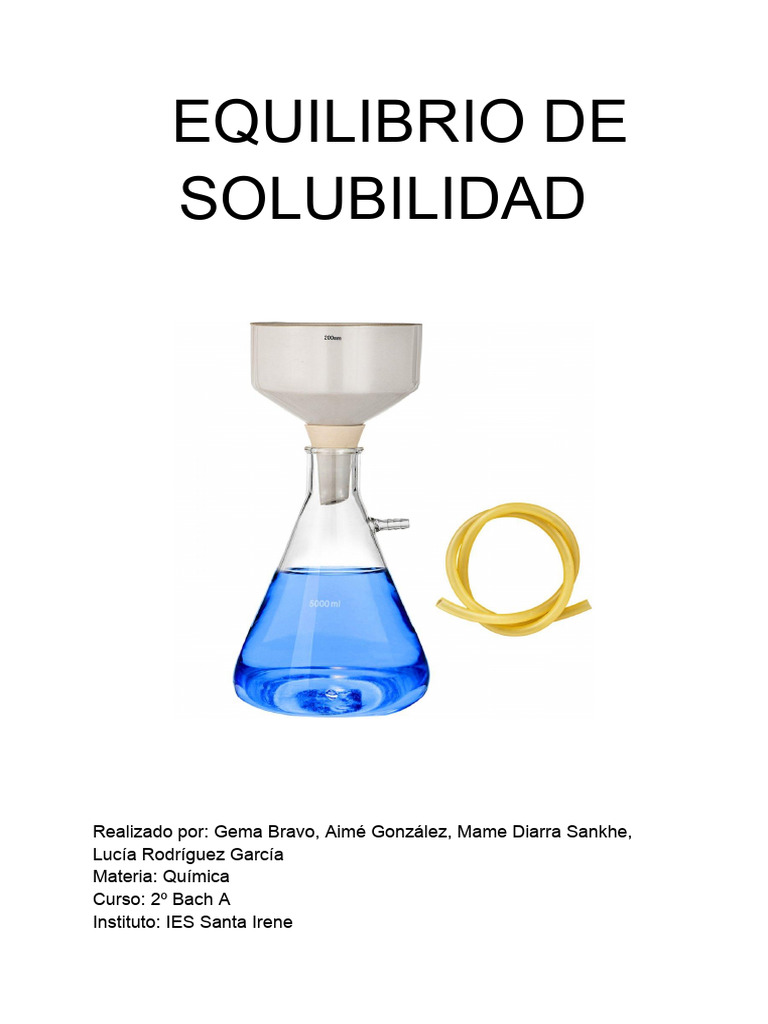 Equilibrio de Solubilidad. | PDF | Solubilidad | Precipitación (Química)