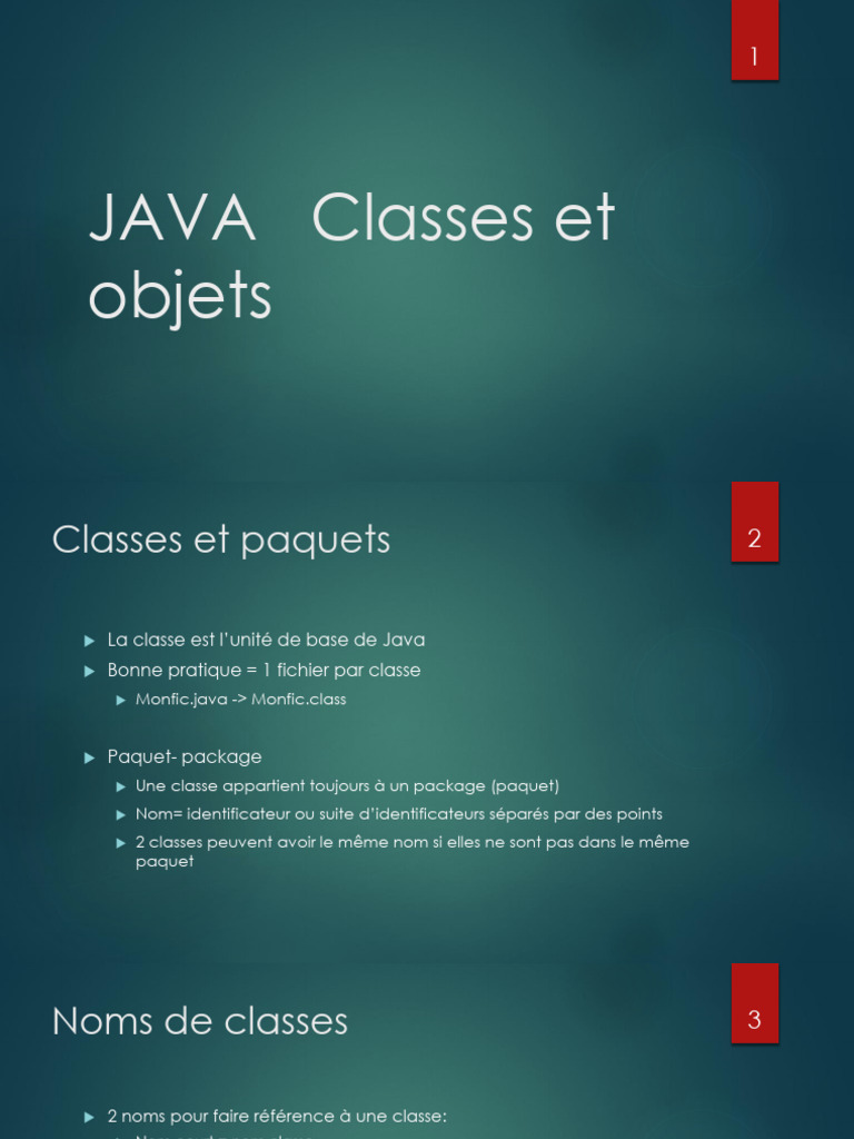 JAVA Classes Et Objetsv2 | PDF | Classe (informatique) | Programmation orientée objet