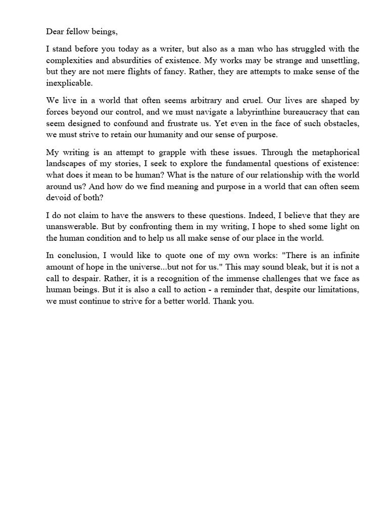 Dear Fellow Beings | PDF
