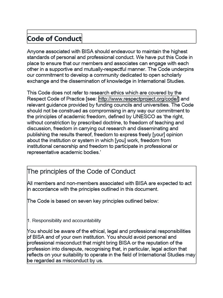 Code of Conduct1 | PDF | Harassment | Bullying