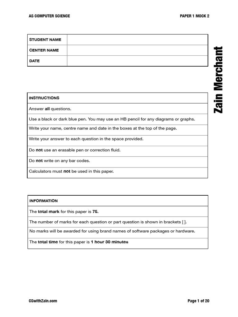 Paper 1 QP | PDF | Office Equipment | Computer Engineering