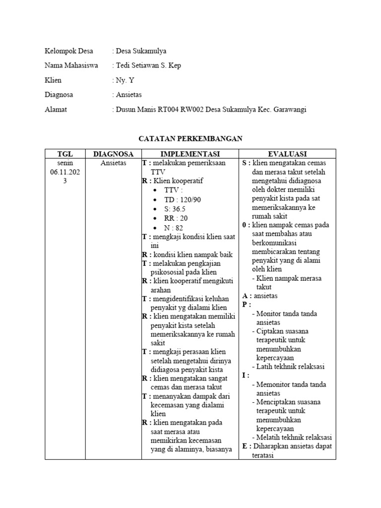 Catatan Perkmbangan Tedi | PDF