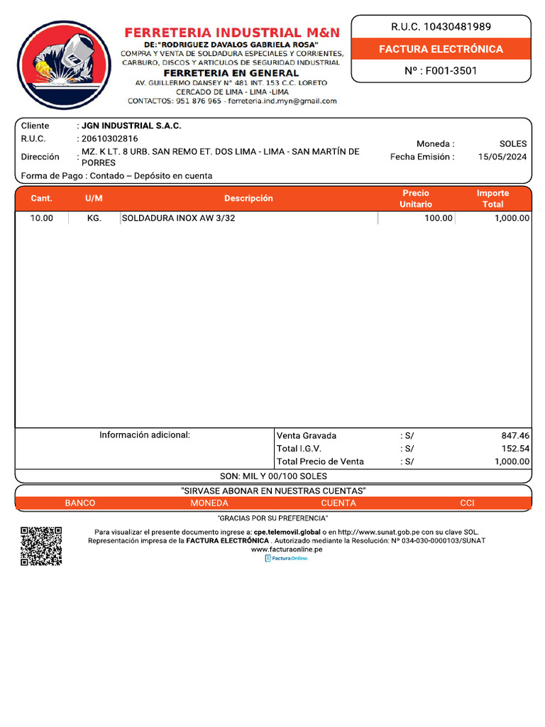 JGN Industrial S.A.C. | PDF