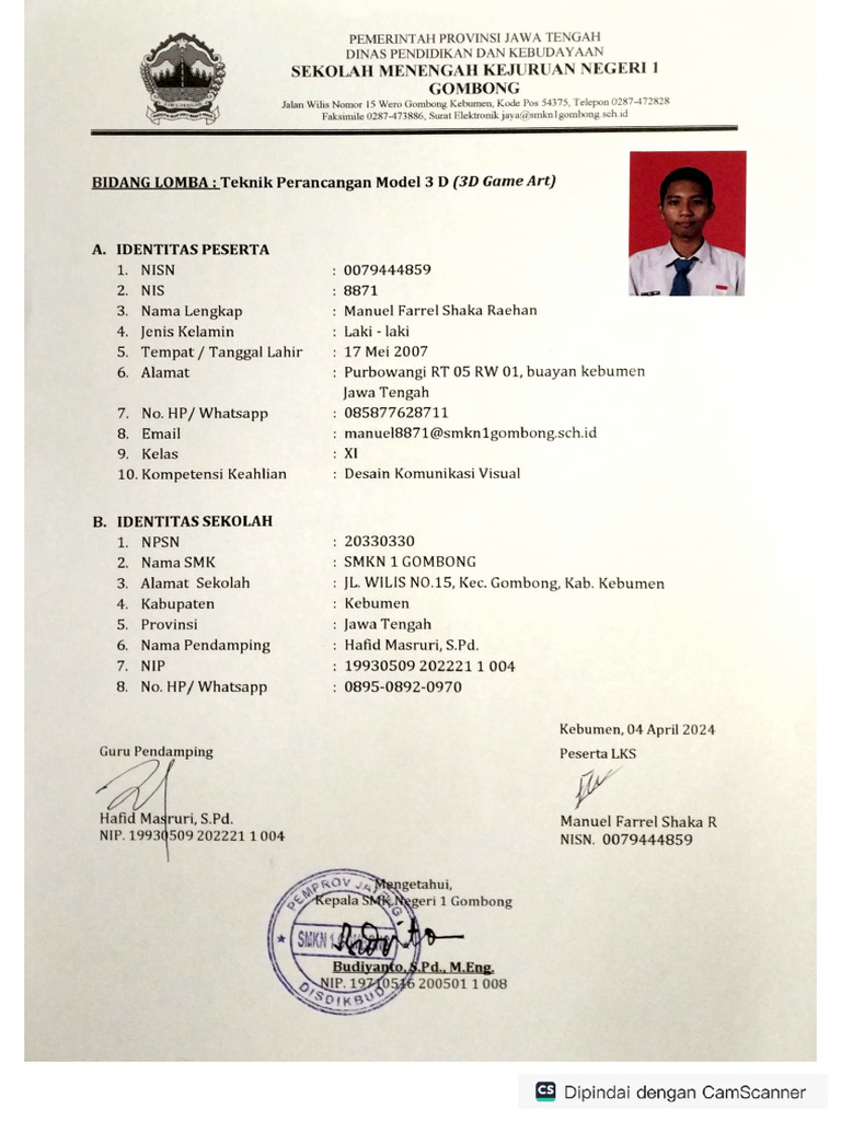 LKS - 2024 - Biodata Peserta | PDF