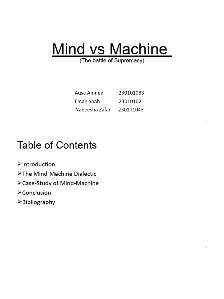 Mind Vs Machine | PDF | Mind | Artificial Intelligence