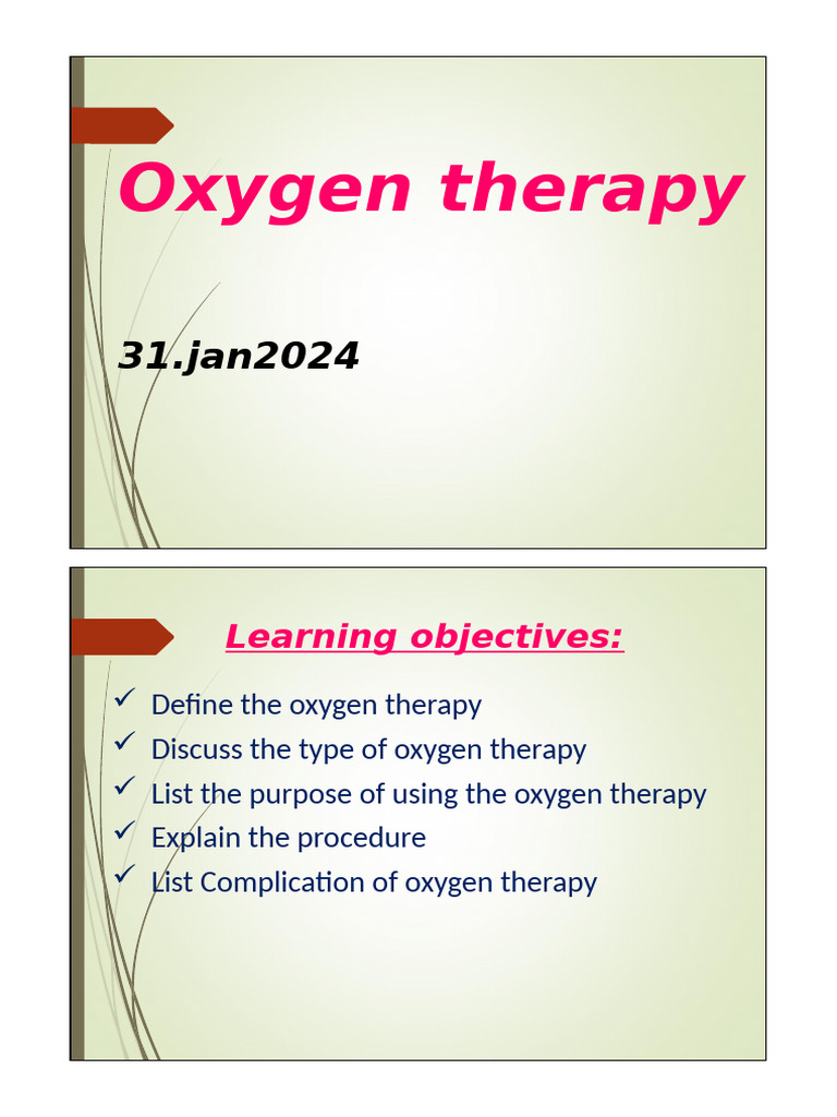 Oxygen therapy - converted | PDF | Chronic Obstructive Pulmonary ...