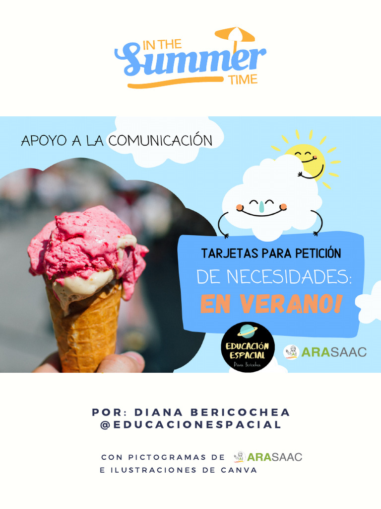 Tarjetas de Comunicación para Verano | PDF | Creative Commons ...