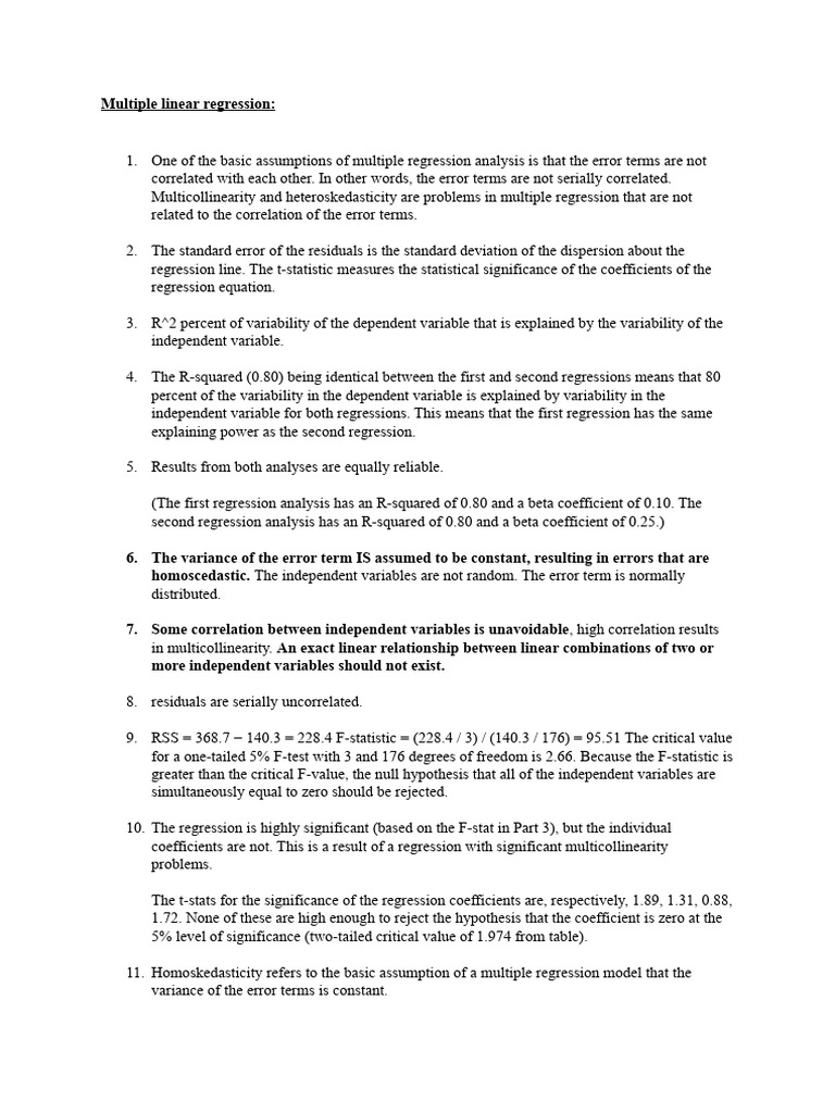 Imp Points QB B2 | PDF | Errors And Residuals | Variance