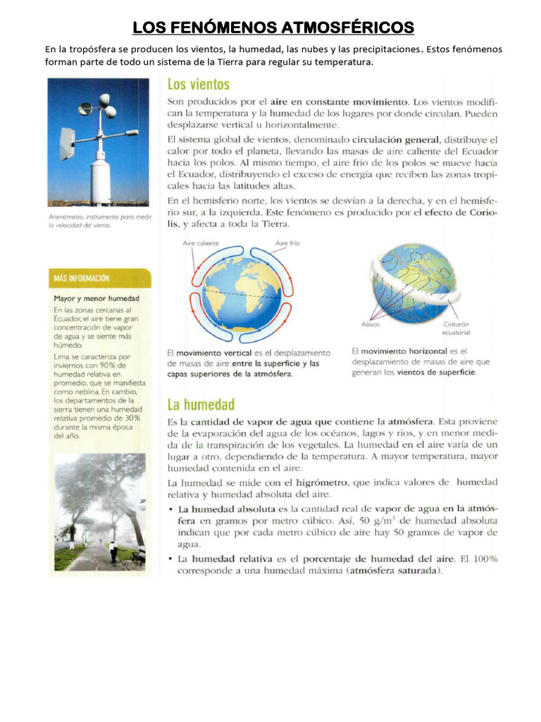 6-Fenómenos Atmosféricos 1° | PDF | Hogar y jardín | Ciencia y matemática