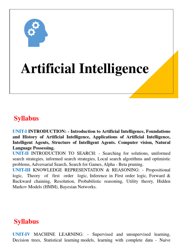 AI Unit-1 | PDF | Artificial Intelligence | Intelligence (AI) & Semantics