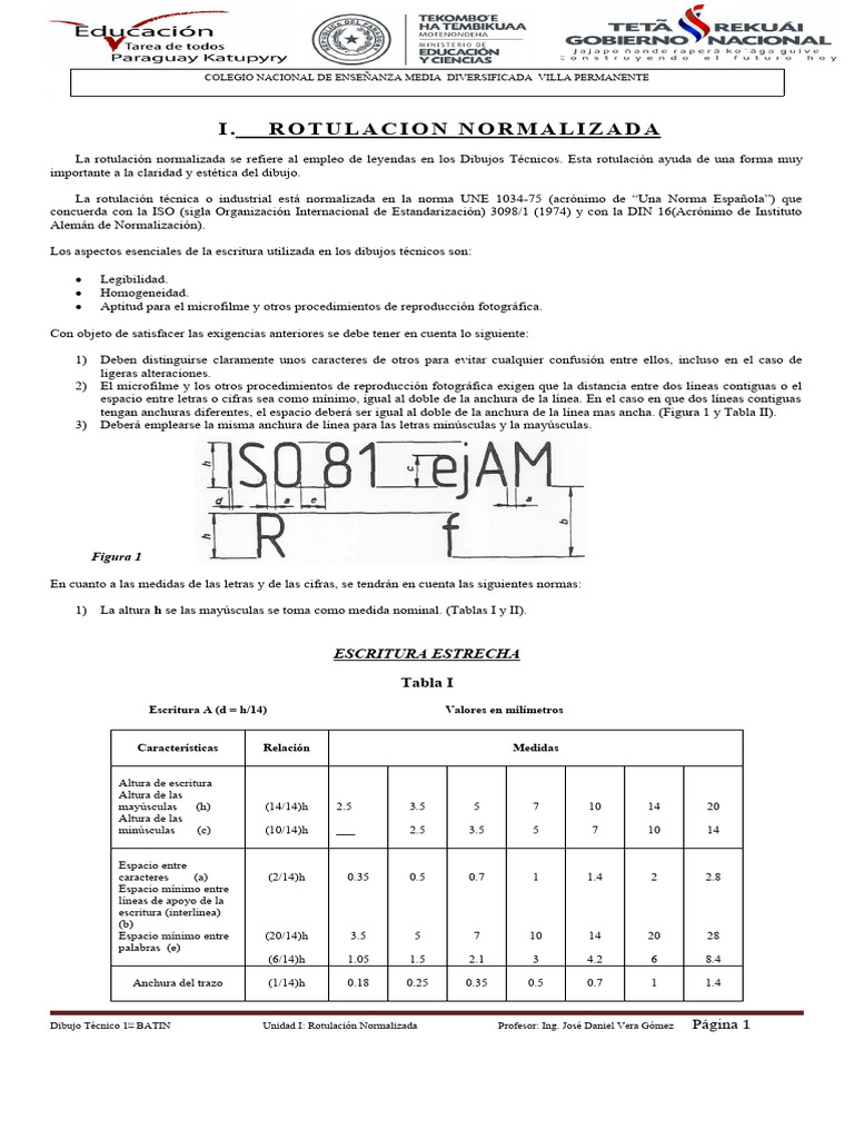 Normas de Rotulación en Dibujo Técnico | PDF | Dibujo | Dibujo técnico