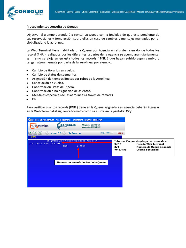 SABRE 960 - Queues | Descargar gratis PDF | Aviación