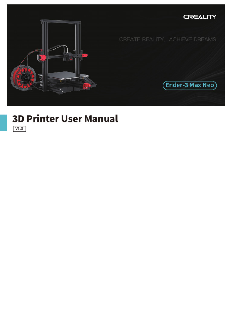 Ender 3 Max Neo SM 001_Use Manua | PDF | Extrusion | Printer (Computing)