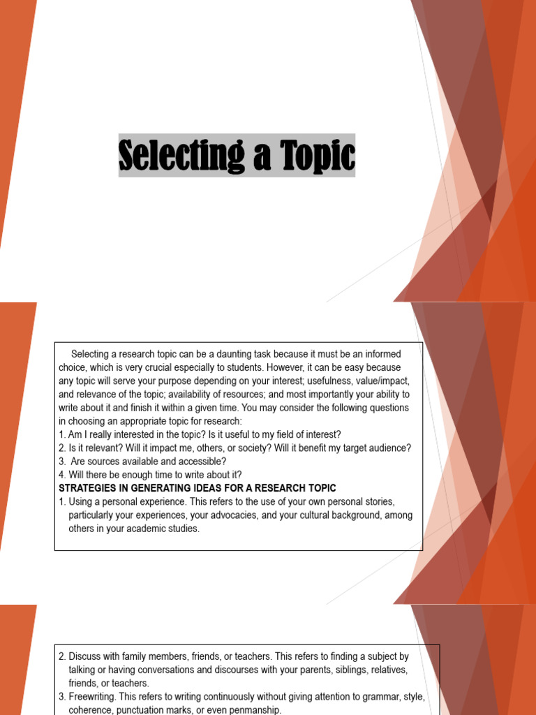Selecting A Topic, Referencing, & Note-Taking Skills-1 | Download Free ...