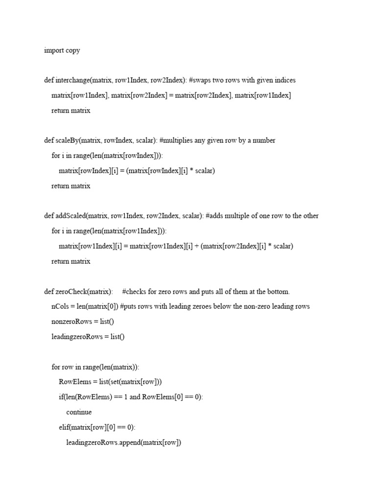 Question 1 Code Pdf Algebra Linear Algebra