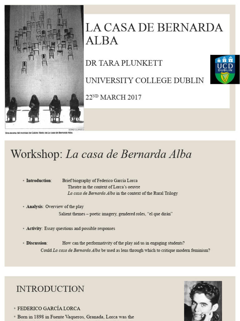 Workshop La Casa de Bernarda Alba | PDF | Federico García Lorca