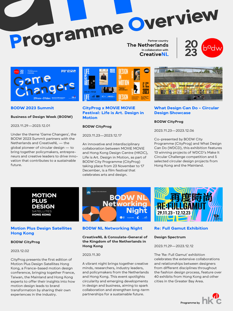 Programme-Overview 20231128 en | PDF | Fashion