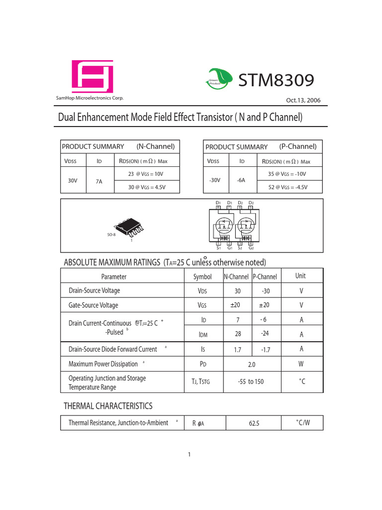 STM 8309 | PDF | Field Effect Transistor | Computer Engineering