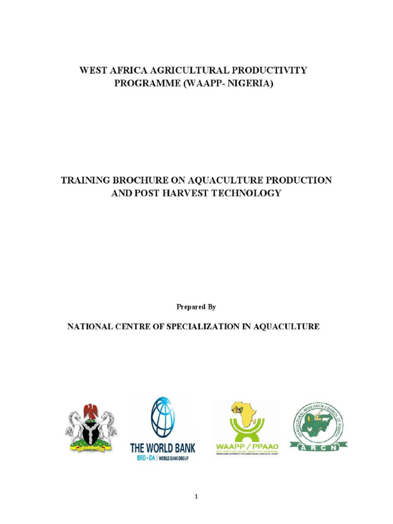 Training Brochure on Aquaculture Production | PDF