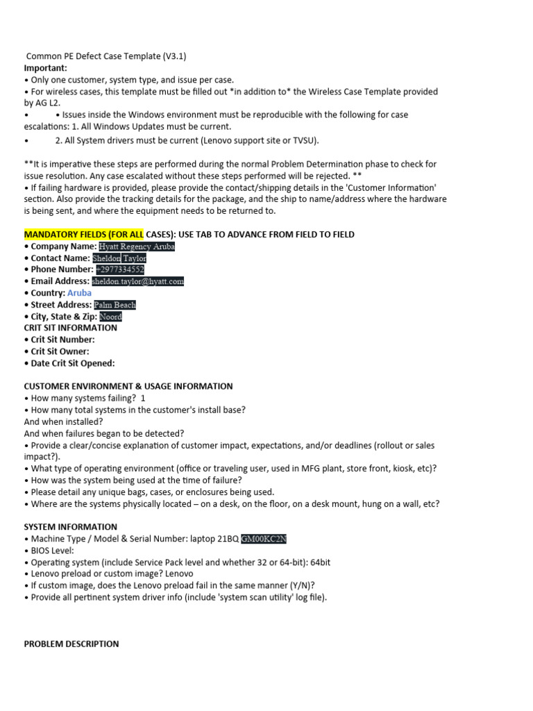 Common PE Defect Case Template To L2 | PDF | Internet Protocols ...