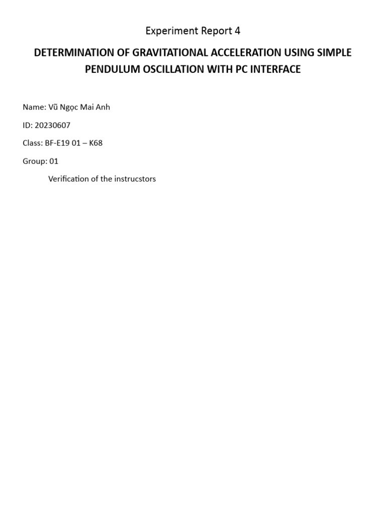 Experiment Report 4 - Done | PDF | Mechanics | Physical Quantities